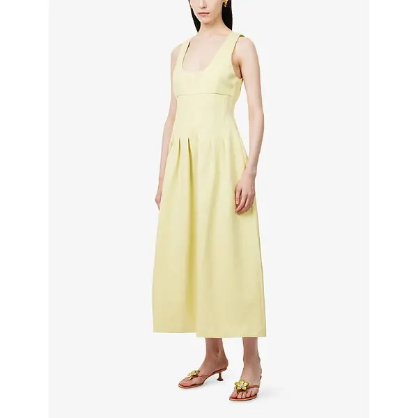 Oddmuse Cinched Cotton-blend Midi Dress