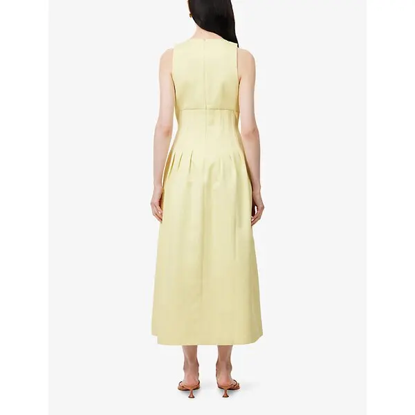 Oddmuse Cinched Cotton-blend Midi Dress
