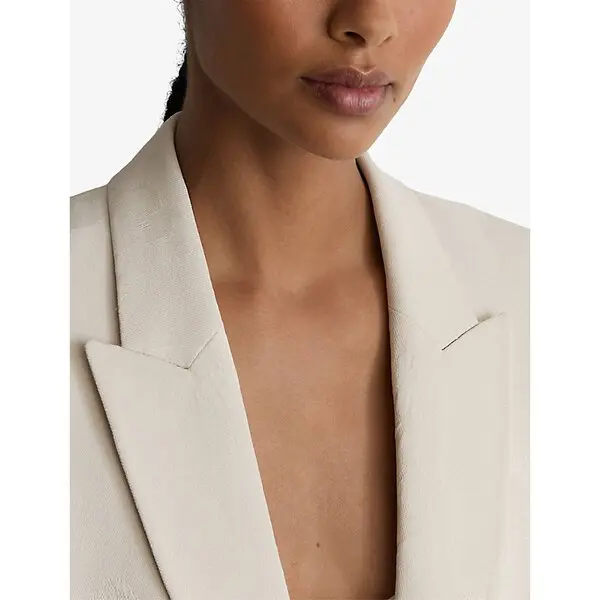 REISS Ottie Double-breasted Jacquard Blazer
