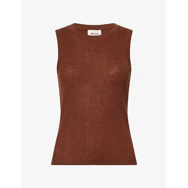 ME+EM Sleeveless Merino Wool And Cashmere Blend Vest