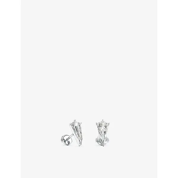UNSAID 18ct And Lab Grown Diamond Stud Earrings - White Gold