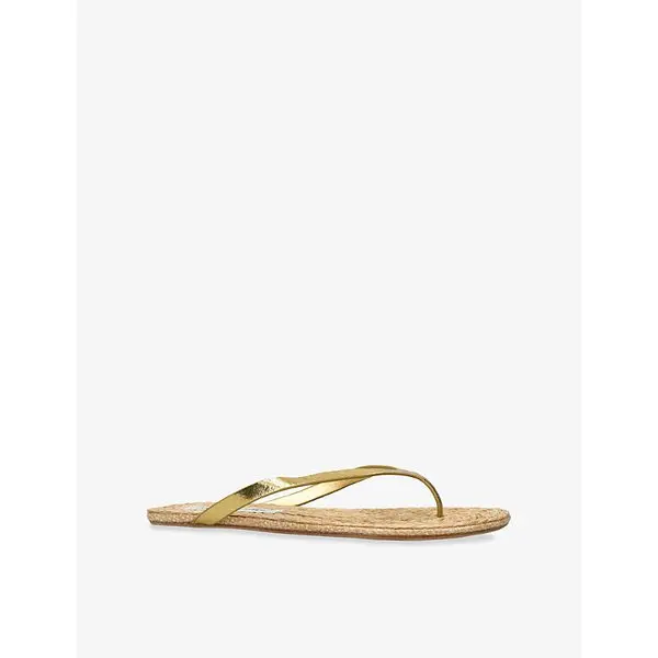 Christopher Esber Palma Raffia Flip Flops - Gold Comb