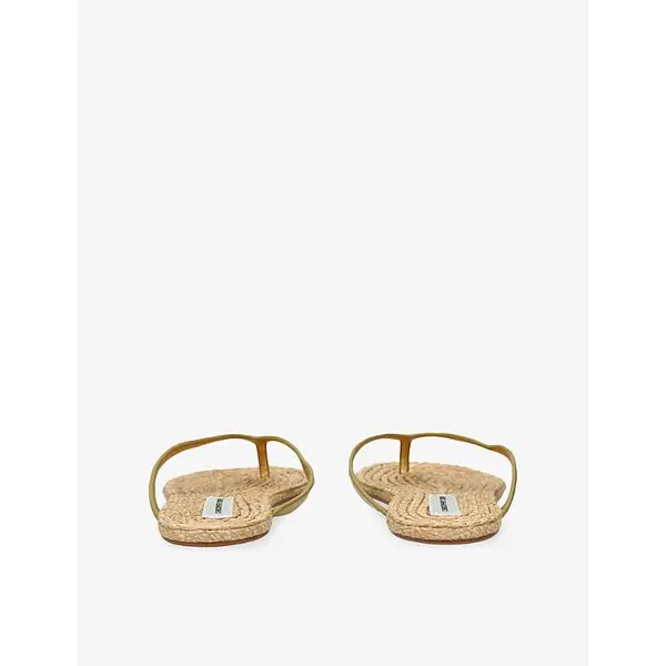 Christopher Esber Palma Raffia Flip Flops - Gold Comb