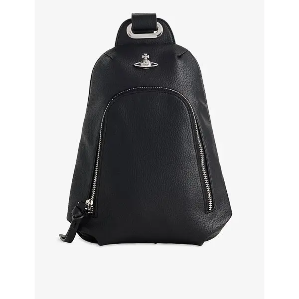 VIVIENNE WESTWOOD Orb-embellished Faux-leather Sling Bag - Black