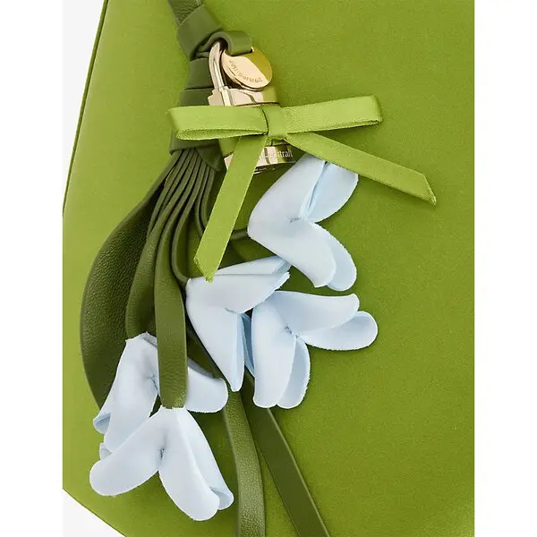 SELF-PORTRAIT Flower-charm Bucket Satin Handbag