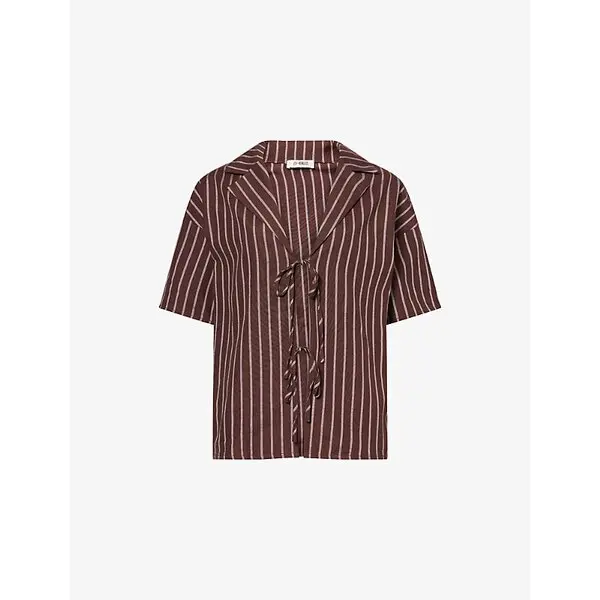 4TH & RECKLESS Lara Striped Cotton-blend Shirt