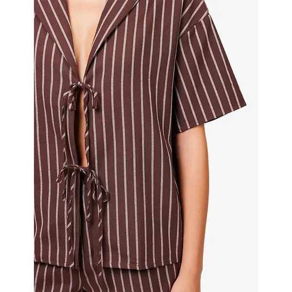 4TH & RECKLESS Lara Striped Cotton-blend Shirt