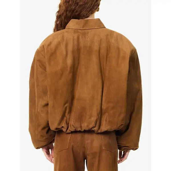 Magda Butrym Cropped Suede Jacket With Elasticated Hem