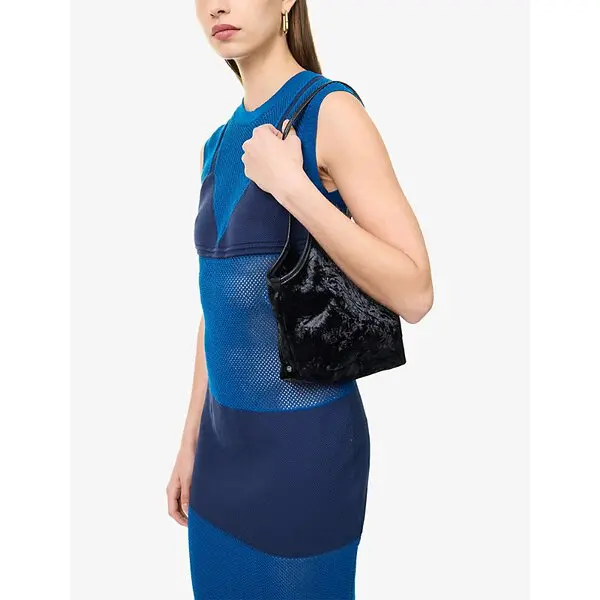 VALESQUE Crushed Velvet Shoulder Bag