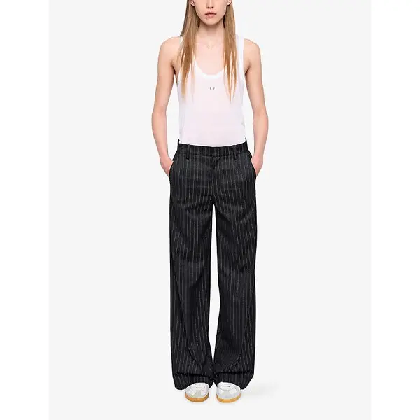Zadig&Voltaire Panol Striped High-rise Stretch-woven Trousers
