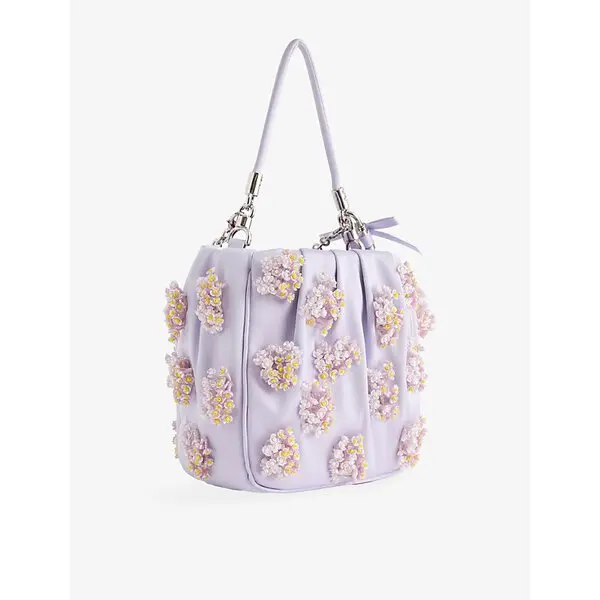 SELF-PORTRAIT Floral Embellished Satin Handbag