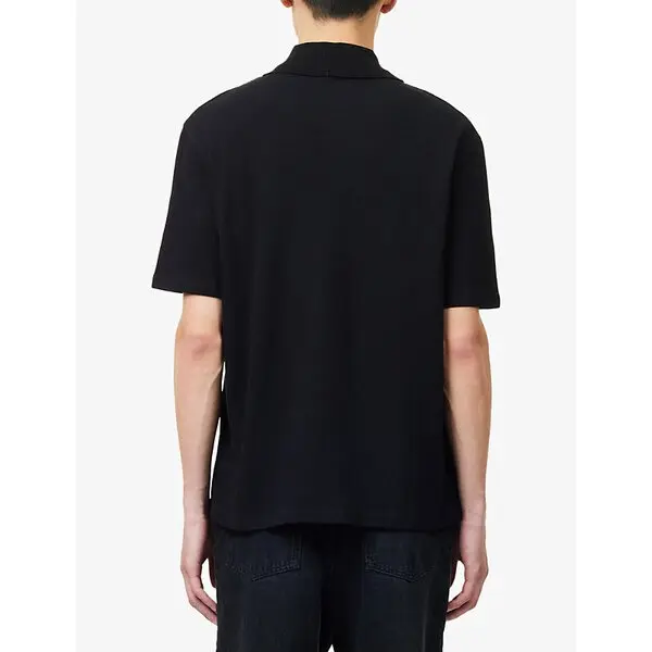 Loewe Anagram-embroidered Cotton Polo Shirt - Black