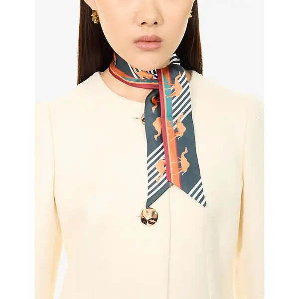 ARTFEENA Print Slim Silk Scarf