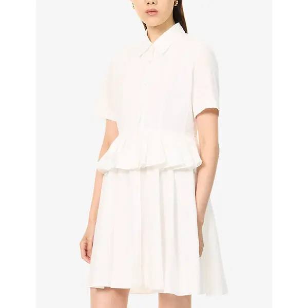 ASHLYN Pleated Cotton Mini Dress