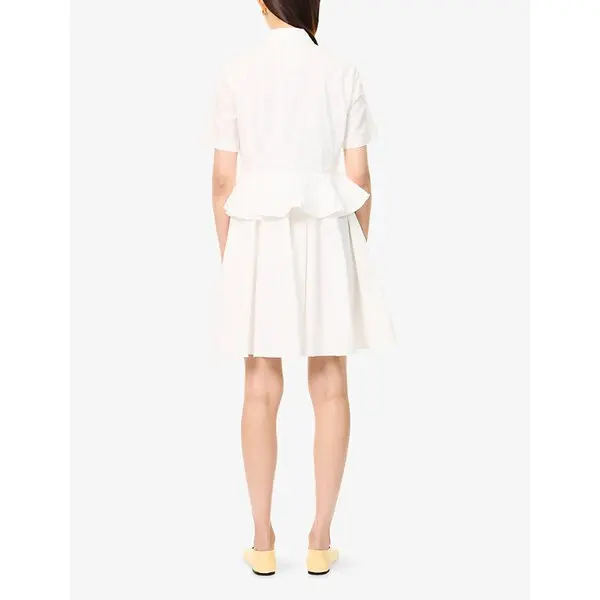 ASHLYN Pleated Cotton Mini Dress