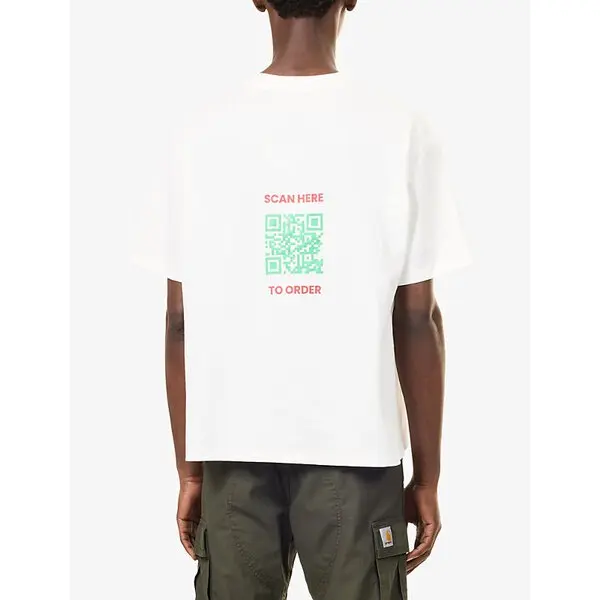NOT BORING Scan Here Graphic-print Cotton T-shirt