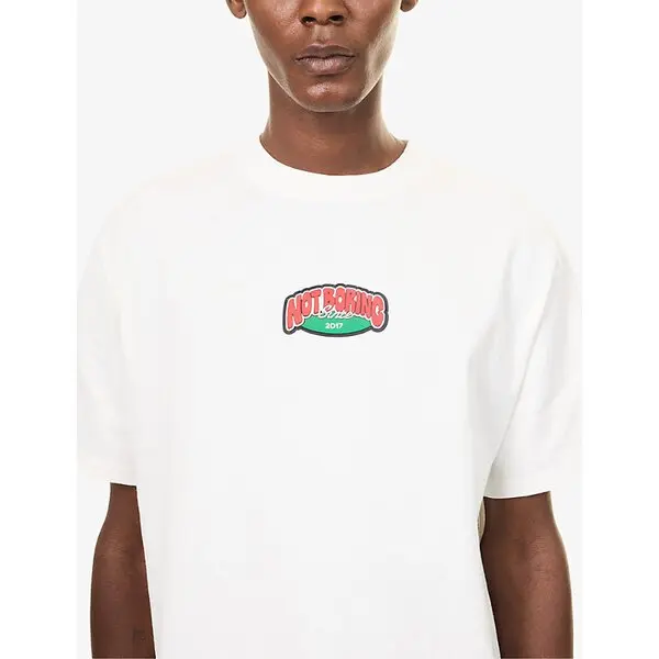 NOT BORING Scan Here Graphic-print Cotton T-shirt
