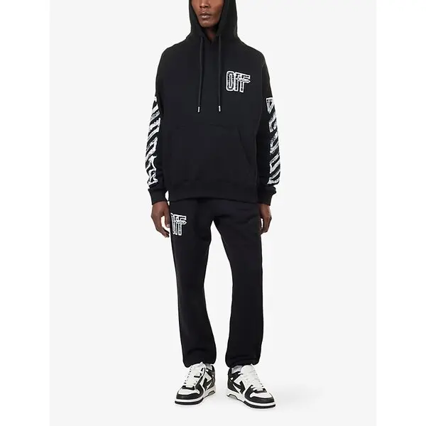Off-White Motion-arrow Logo-print Cotton Hoody