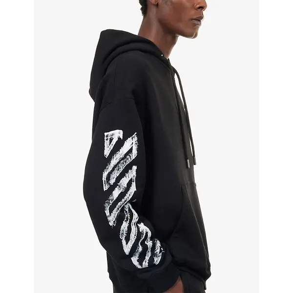 Off-White Motion-arrow Logo-print Cotton Hoody