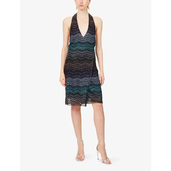 Missoni Halterneck Knitted Mini Dress