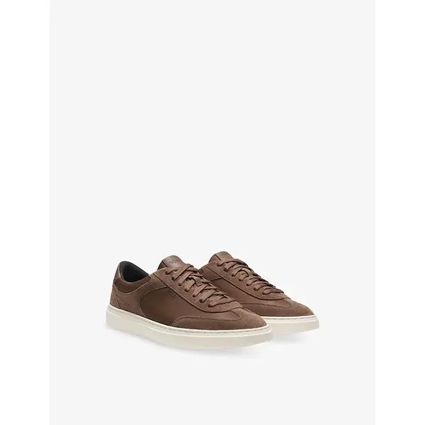 BOSS Branded Suede And Leather Lace-up Trainers