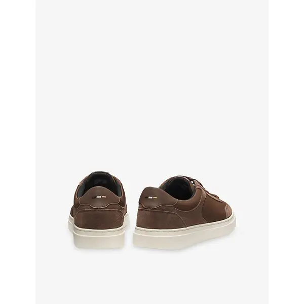 BOSS Branded Suede And Leather Lace-up Trainers