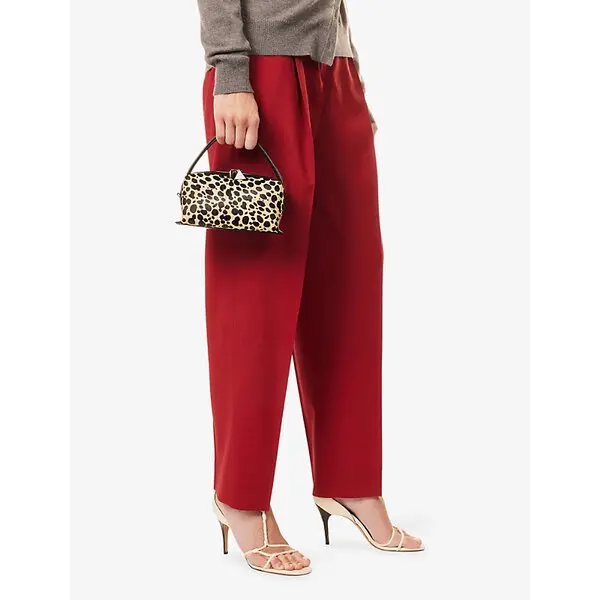 VERAFIED Café Mini Print Calf-hair Shoulder Bag