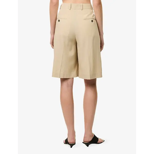 TOTEME Tailored Wide-leg Cotton-blend Shorts