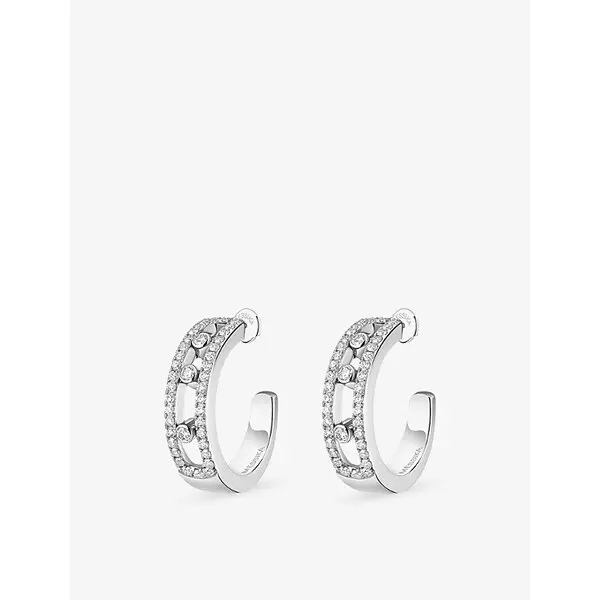 Messika Move Classique 18ct Gold And 0.52ct Diamond Hoop Earrings - White
