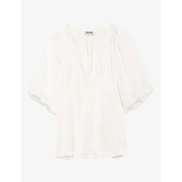Zadig&Voltaire Teko Round-neck Puff-sleeve Satin Blouse - Judo