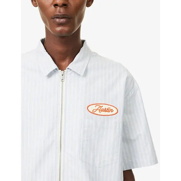AUSTIN POST Gas Station Striped Cotton Shirt