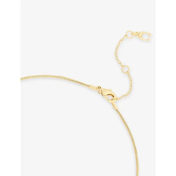COACH Signature C Cube Gold-plated Brass Necklace
