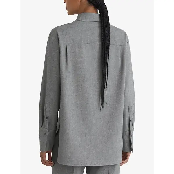 REISS Rosaria Neck-tie Stretch-woven Shirt