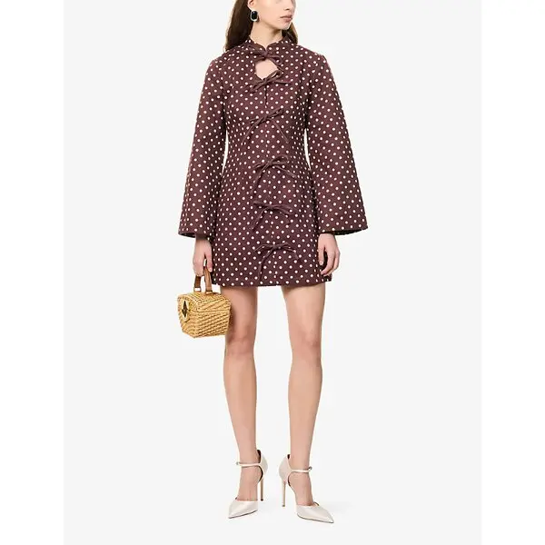 SISTER JANE Arles Dot-print Cotton Mini Dress