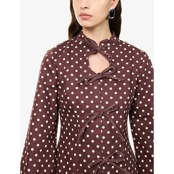 SISTER JANE Arles Dot-print Cotton Mini Dress