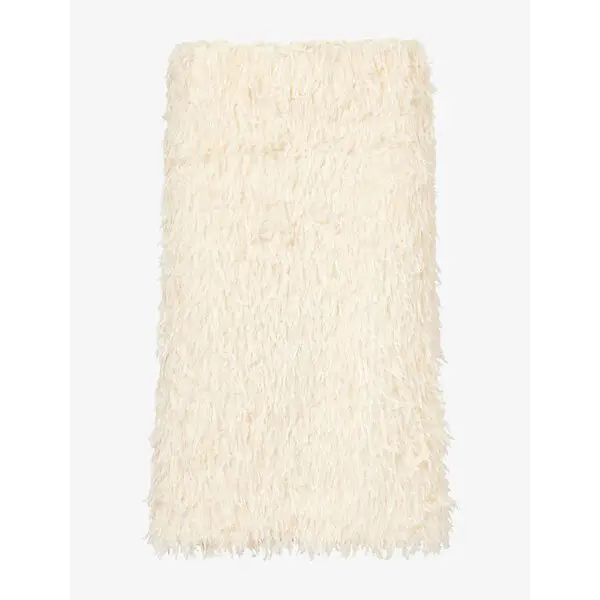 TOTEME Feathered Jersey Midi Skirt - Eggshell