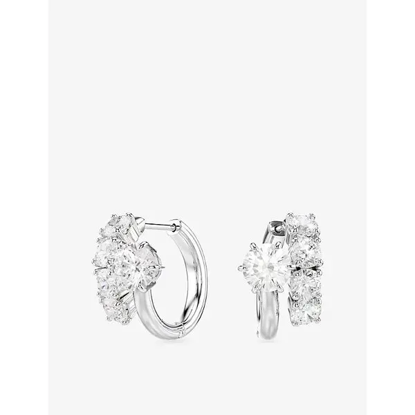 SWAROVSKI Matrix Rhodium-plated Hoop Earrings With Cubic Zirconia - Silver