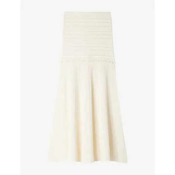 Sandro Pointelle Knit Maxi Skirt