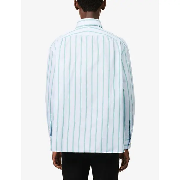 JW Anderson Stripe-print Pointed-collar Cotton Shirt