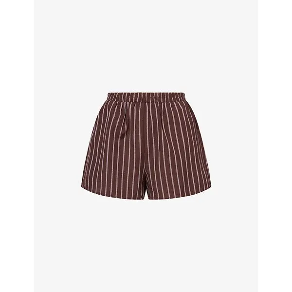 4TH & RECKLESS Lara Striped Cotton-blend Shorts