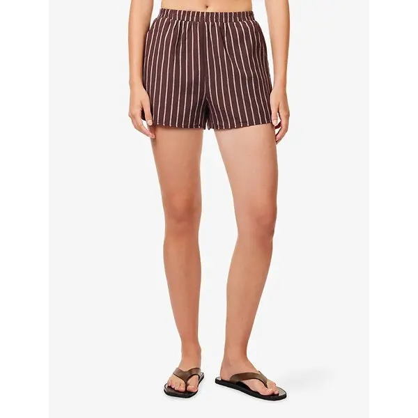 4TH & RECKLESS Lara Striped Cotton-blend Shorts