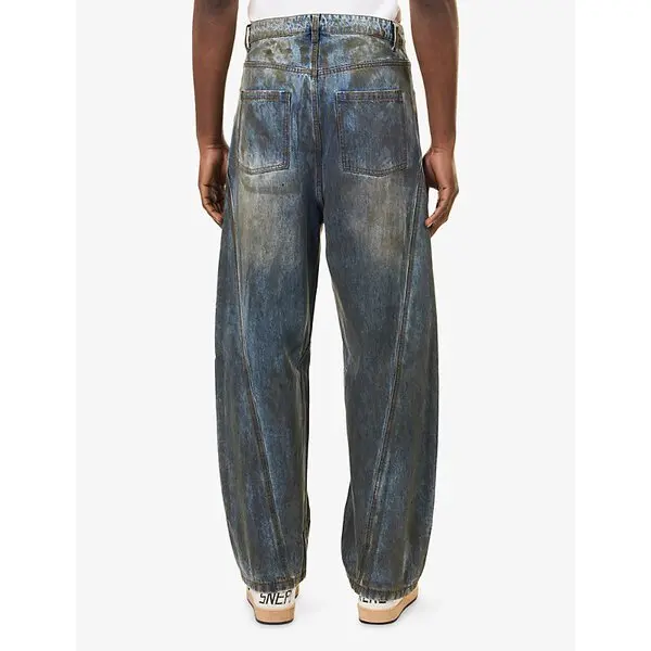 1886 Dirty Wash' Curved-seam Wide Leg Jeans