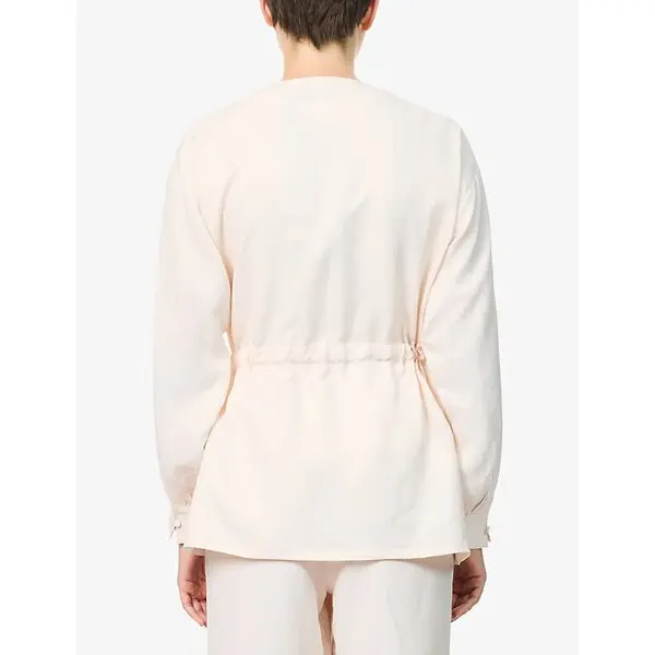KAYANEE Linen-blend Wrap-front Top