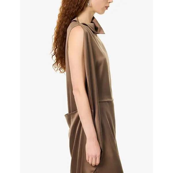 RUOHAN Silk Blend Maxi Dress - Moonstone
