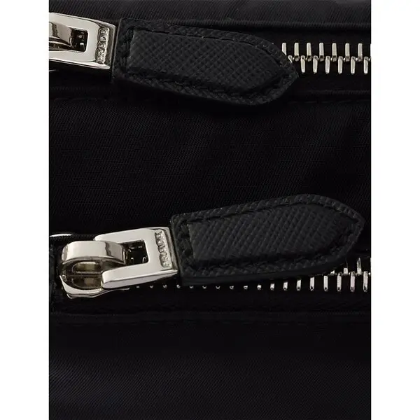 Prada Re-nylon And Saffiano Leather Mini Shoulder Bag - Black