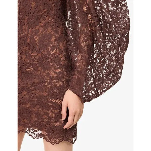 DE LA VALI Airam Balloon-sleeve Lace Mini Dress