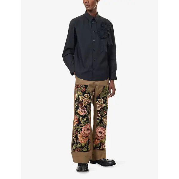 Simone Rocha Patchwork Embroidered Cotton Trousers