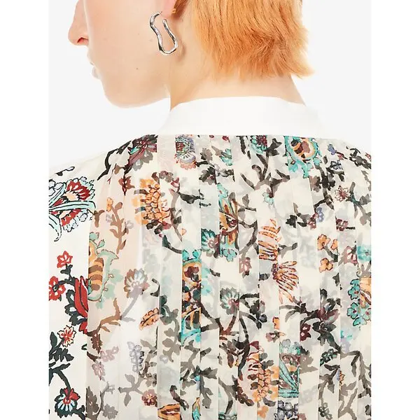 Sacai Floral-panel Knitted Cardigan