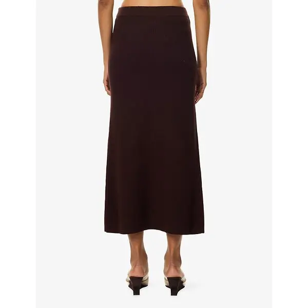 ZANKOV Wool Midi Skirt With Buckle Embellishment