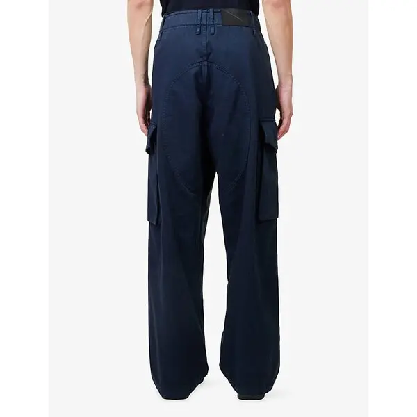 Loewe Relaxed-fit Cotton Cargo Trousers With Leather Patch